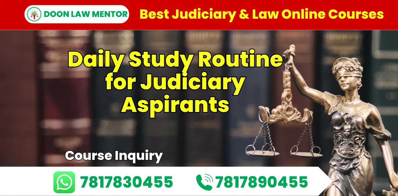 Daily Study Routine for Judiciary Aspirants: Maximize Your Productivity - Doon Law Mentor